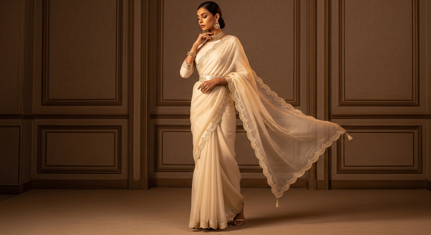 Organza Saree Styling: How to Manage the Volume and Look Sleek – Shreekama