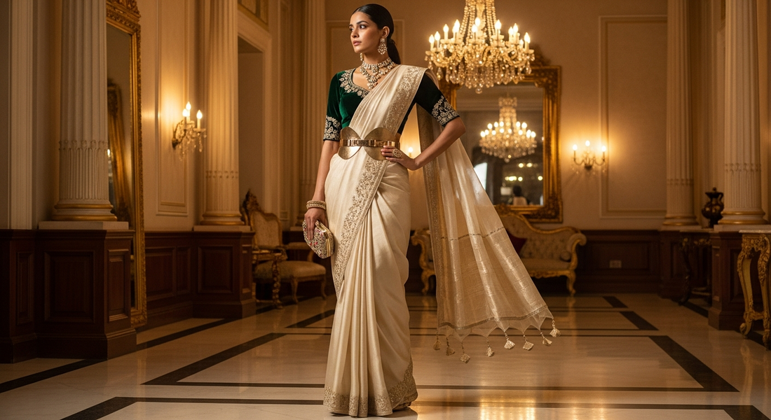 How to Style a Belted Saree for a Chic Indo-Western Look – Shreekama