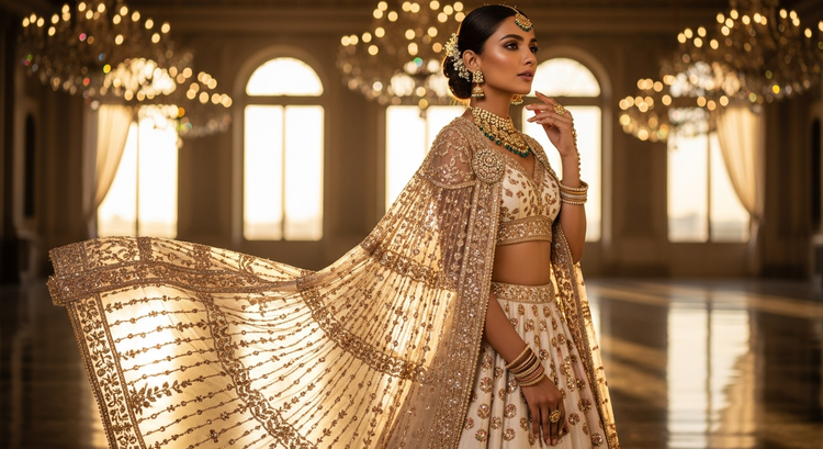 How to Wear a Dupatta as a Cape: Hands-Free Wedding Hack – Shreekama