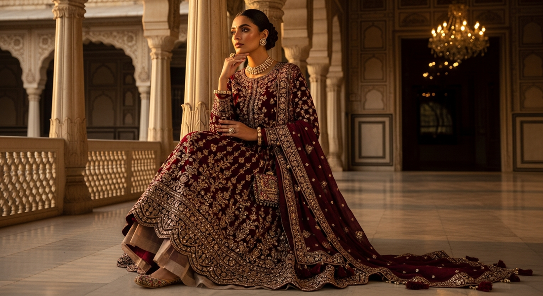 How to Style a Heavy Indian Gown with Minimalist Jewelry – Shreekama